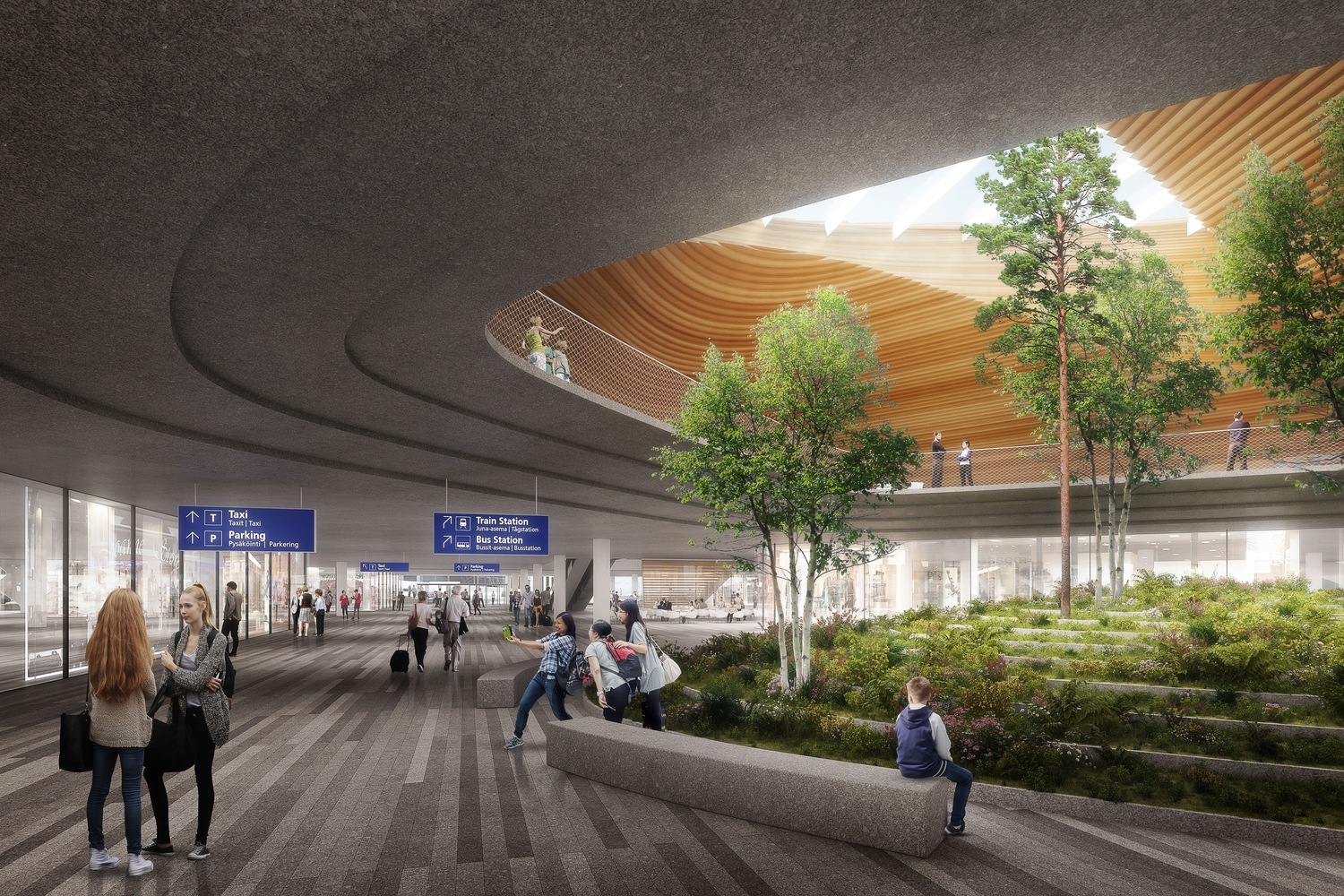 Helsinki Airport to be transformed with undulating roof and public ...